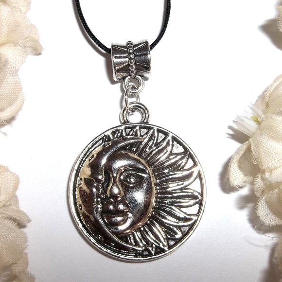 Fashion Jewelry | Jewelry | Silver Sun Moon Necklace Pendant Unisex ...